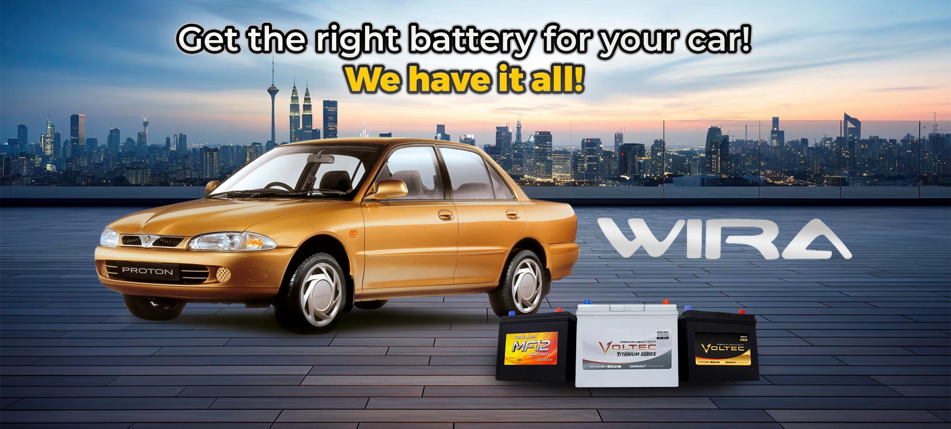 Authentic Proton Wira Car Battery In Malaysia | BateriHub
